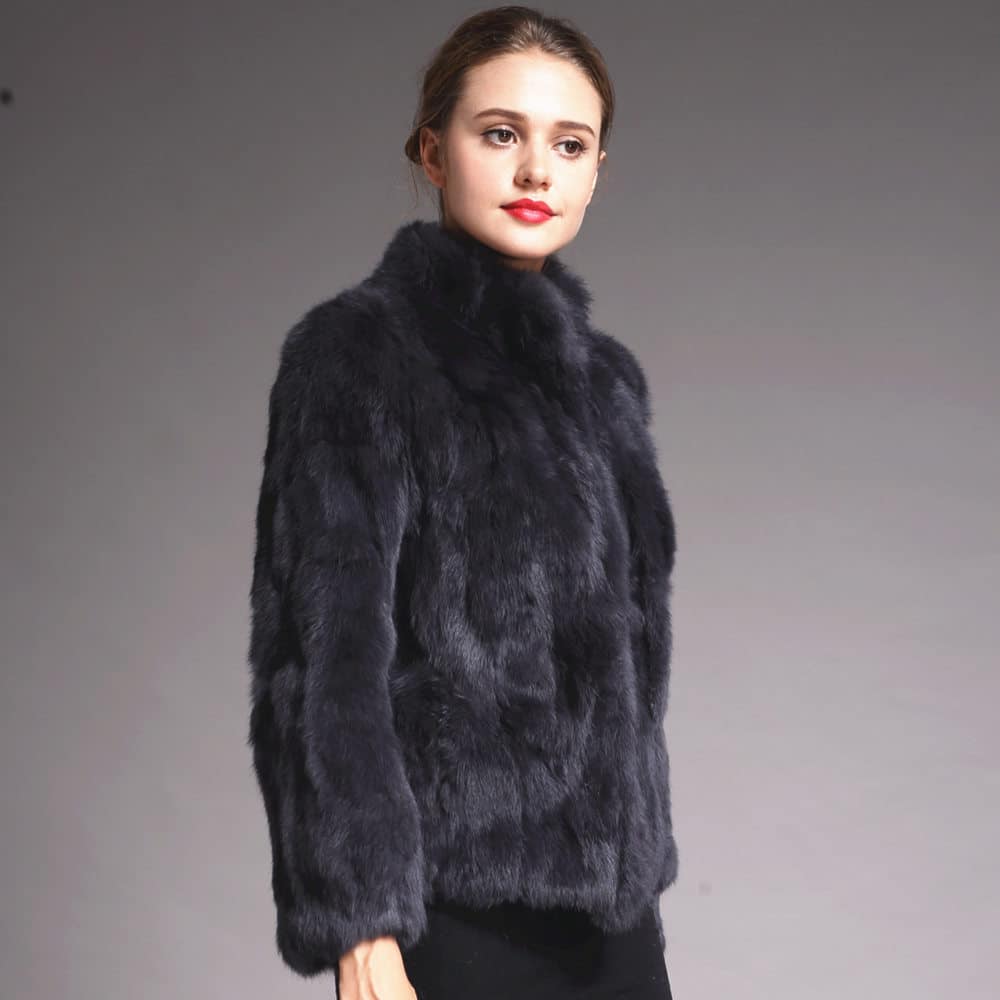 Rabbit fur coat stand collar - HOOOFUR store